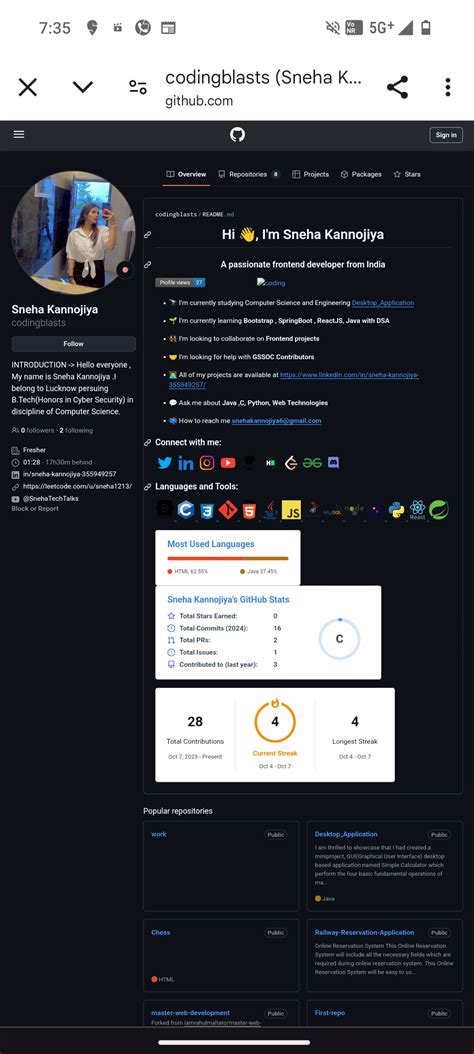 Sneha Kannojiya On Linkedin Feel Free To Connect With Me On Github To Explore My Projects And