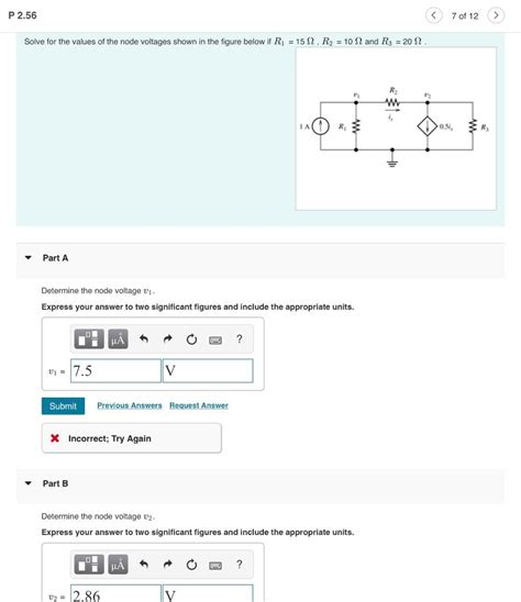 solved p 2 56 7 of 12 solve for the values of the node