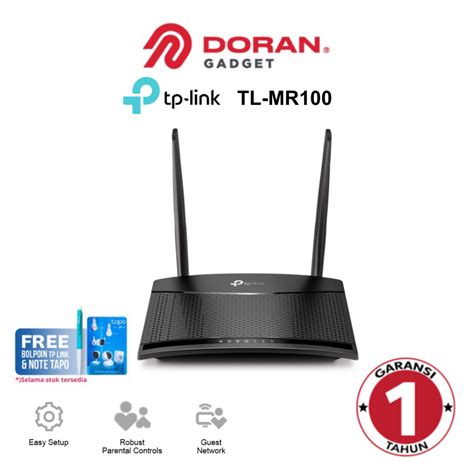 Jual Tp Link TL MR100 300Mbps Wireless N 4G LTE Router MR100 Garansi Resmi 1 Tahun Shopee