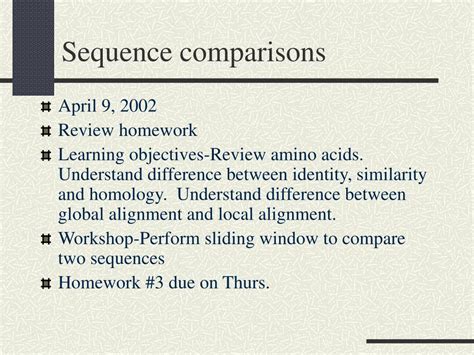 Ppt Sequence Comparisons Powerpoint Presentation Free Download Id3644909