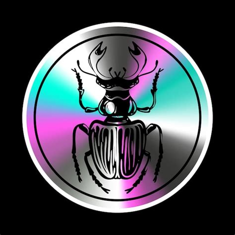 Premium Vector Holographic Sticker With Insect Bug In A Trendy Retro