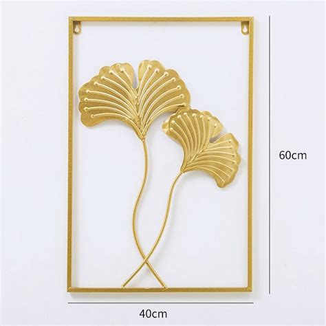Jual Utama Jakarta Baru Hiasan Dinding Aesthetic Bahan Metal Frame Metal Gold Daun Ginko