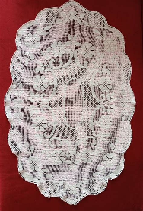 Декоративна малка покривка за маса ръчно плетиво Плетиво бродерия Ръчно изработени По