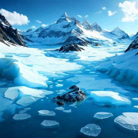 Premium Photo Ice Parts Floating In Water