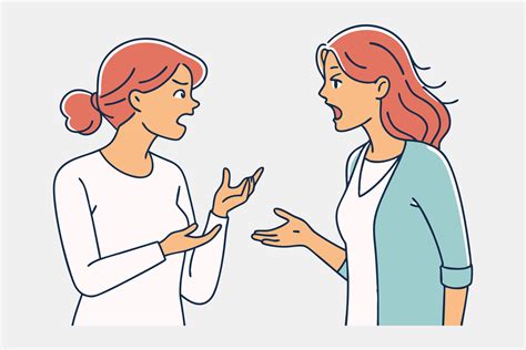 Women Having Argument Line With Flat Illustration 47422676 Vector Art At Vecteezy
