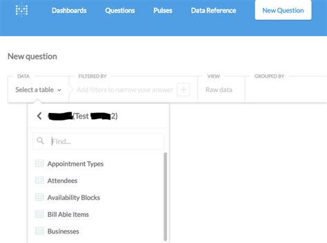 Database Tables Arent Listed When Building A Question Without First