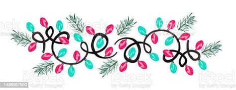파란색과 분홍색 전구 화환 전나무 가지 수채화 프레임 테두리 0명에 대한 스톡 벡터 아트 및 기타 이미지 0명 건축물 겨울 Istock