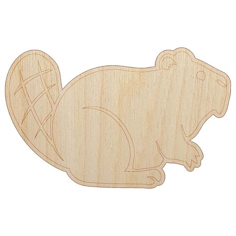 Friendly Beaver Buddy Wood Shape Unfinished Piece Cutout Craft Diy