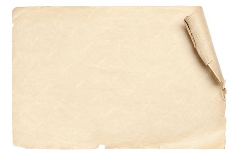 Старый лист бумаги изолированные на белом фоне древней текстуры свитка Премиум Фото