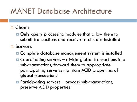 Ppt An Optimistic Concurrency Control Algorithm For Mobile Ad Hoc Network Databases Powerpoint