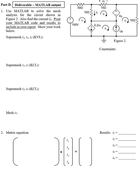 Solved Part D Deliverable Matlab Output Wm 50 100 1 Use Matlab To