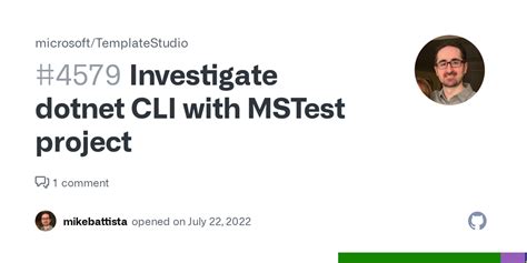 Investigate Dotnet Cli With Mstest Project Issue Microsoft Templatestudio Github