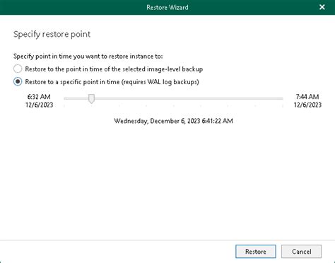 Step Specify Restore Point Veeam Backup Explorers Guide