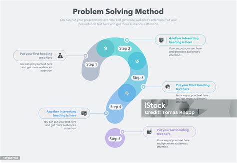 다섯 단계와 물음표를 기본 기호로 사용하는 문제 해결 프로세스 템플릿 조직에 대한 스톡 벡터 아트 및 기타 이미지 조직 물음표 퍼즐 Istock