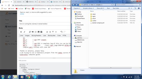 Error In Running The Volumes In Docker Toolbox Stack Overflow