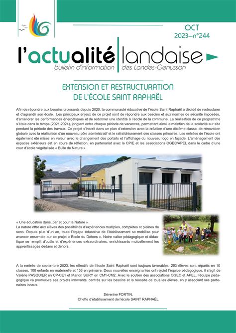 Bulletin Municipal Octobre 2023 Les Landes Genusson