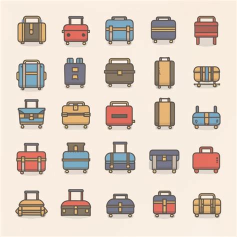 Premium Vector Suitcase Design Vector Illustration Set
