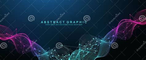 Abstract Tech Network Connection Dots Digital Technology And Big Data Analysis Background Stock