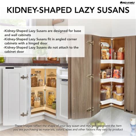 Rev A Shelf Kidney Shaped 2 Shelf Lazy Susan For Corner Base Cabinets Chrome 1 Piece Fred Meyer