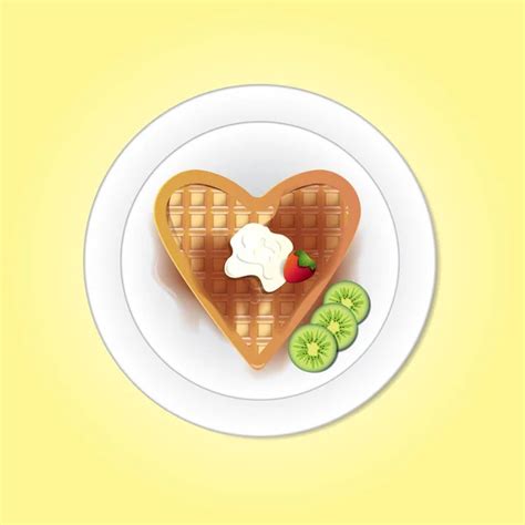 11000809 심장 모양의 와플 Vector Images Depositphotos