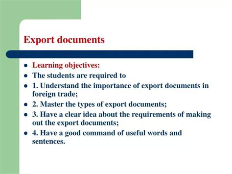 PPT Export Documents PowerPoint Presentation Free Download ID