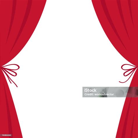 오픈 럭셔리 레드 실크 무대 극장 커튼 활과 벨벳 스 칼 렛 커튼 평면 디자인입니다 영화 시네마 프리미어 템플릿 흰색 배경입니다