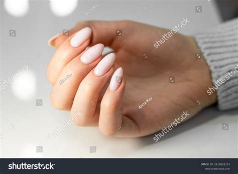 Beautiful Nude Manicure Mandala Nails Nail Stock Photo Edit Now 2110621151