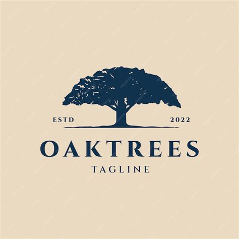Premium Vector Oak Tree Vintage Logo Icon And Symbol Vector