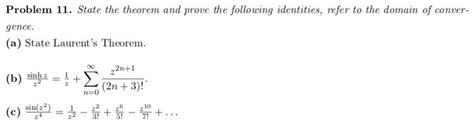 Solved Problem State The Theorem And Prove The Following Chegg Com