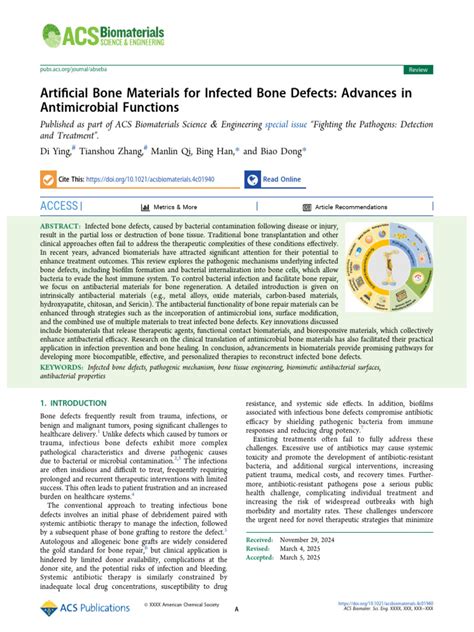 Ying Et Al 2025 Artificial Bone Materials For Infected Bone Defects