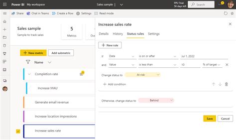Automate Status Rules For Goals In Power Bi Power Bi Microsoft Learn