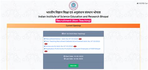 Iiser Bhopal Recruitment 2023 Salary Up To 30000 Check Posts Apply
