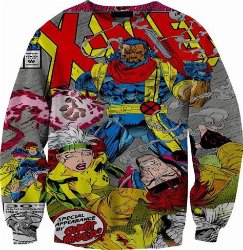 Marvel Xmen Comic Crewneck Sweater New X Men Jacket Wolverine