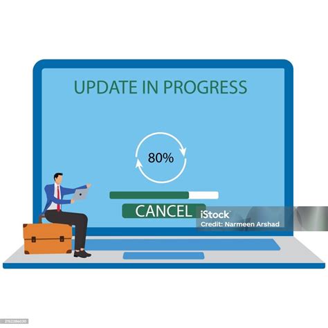 User Updating Operation System With Progress Bar Businessman Stock
