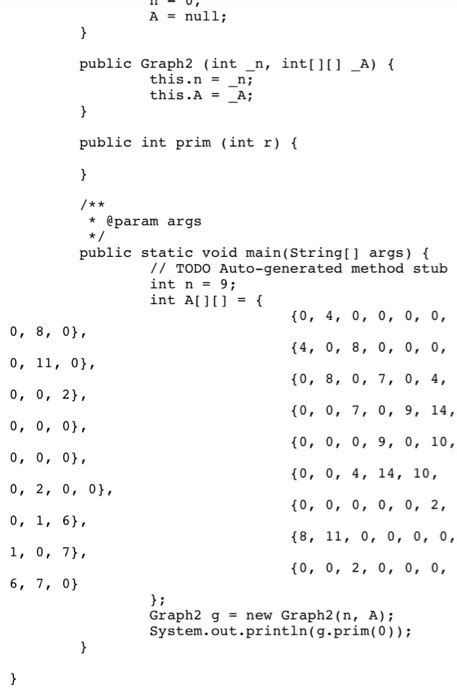 Provided One Skeleton Program Named Graph2java