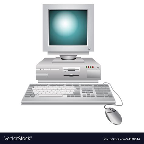 Old Vintage Personal Computer Isolated Royalty Free Vector