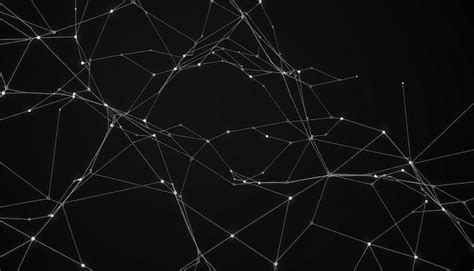 Premium Photo Abstract White Geometric Network On A Black Background