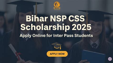 Bihar Nsp Css Scholarship 2025 Apply Online For Inter Pass Students Sarkari Result