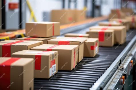 Premium Ai Image Efficient Parcel Sorting Conveyor Belt In Post