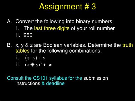 Ppt Cs101 Introduction To Computing Lecture 8 Binary Numbers And Logic