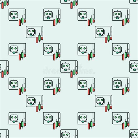 Cryptocurrency Trading Support In Speech Bubble Vector Ai Bot Colored Seamless Pattern Stock