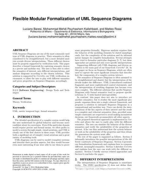 Pdf Flexible Modular Formalization Of Uml Sequence Diagrams