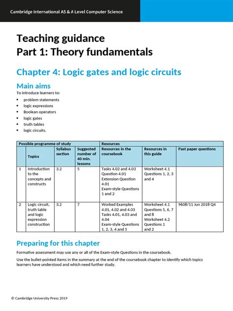 Chapter 4 Teaching Guidance Pdf Logic Boolean Algebra