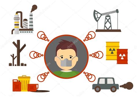 대기오염의 원인 — 스톡 벡터 © Quarta 108187384