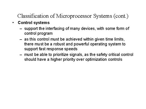 Elements Of A Microprocessor System Central Processing Unit