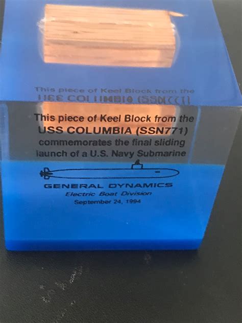 Piece Of Keel Block Uss Columbia Submarine Ssn 771 Final Sliding Piece Of Keel Block Uss Columbia Submarine Ssn 771 Final Sliding