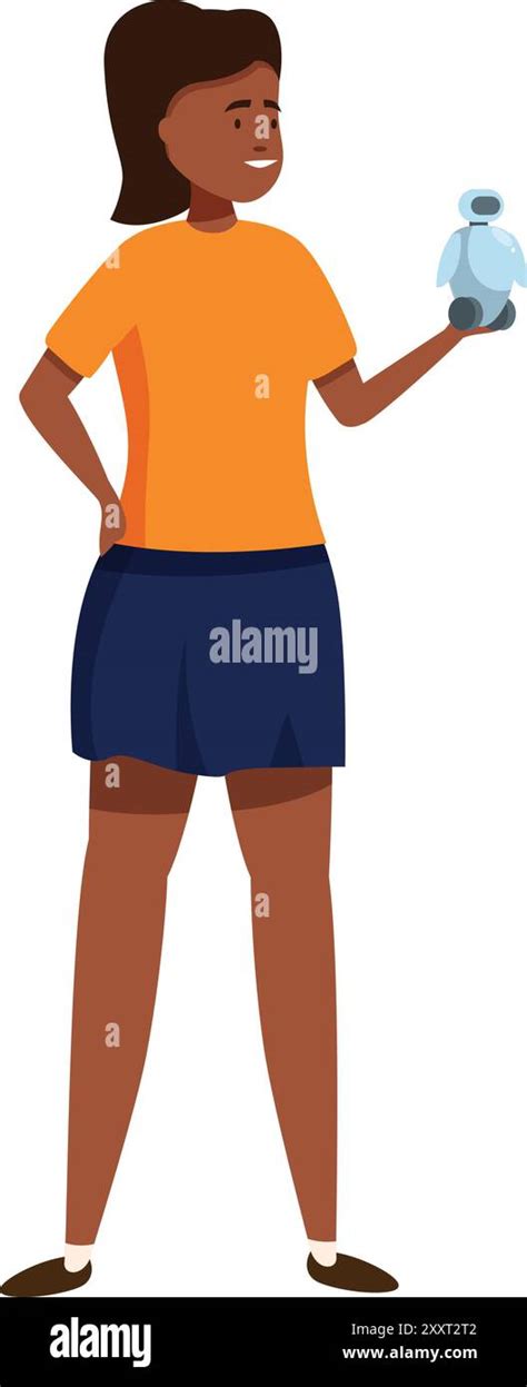 Woman Engineer Is Holding A Robot Showcasing The Advancements In Artificial Intelligence And