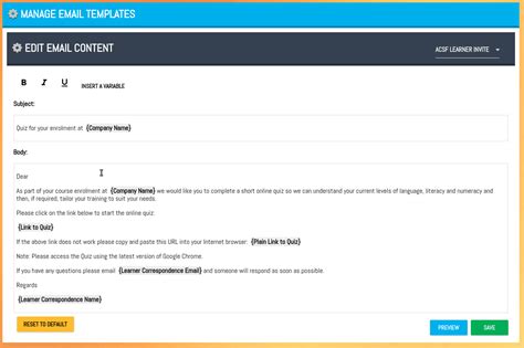 Outlook Email Template With Variables