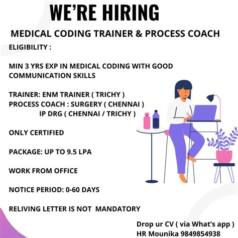 We Are Hiring Medical Coding Trainer Locations Chennai Trichy