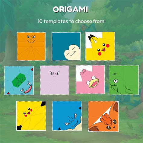 10 Pokemon Origami Paper Templates Pokemon Party Games Pokemon Party